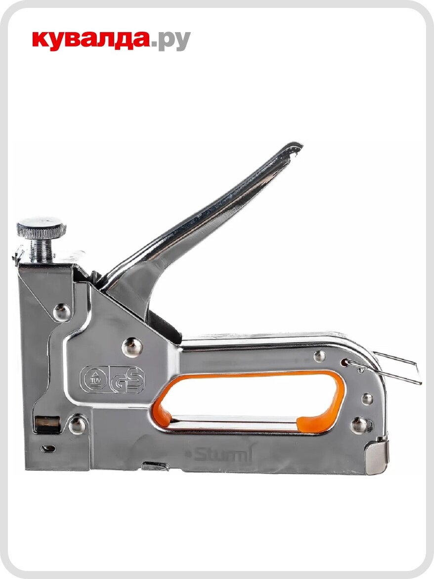 Скобозабиватель ручной Sturm 1071-01-06 регулируемый, со скобами (53) 200шт.