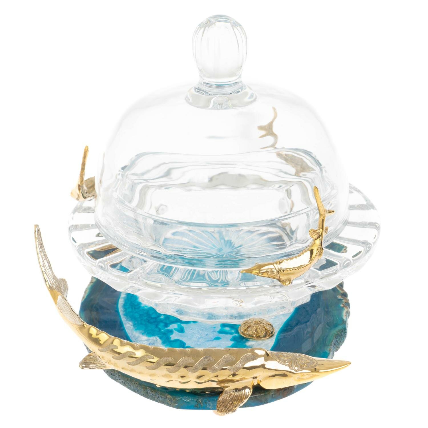 Икорница "Дары морские" камень агат 129996