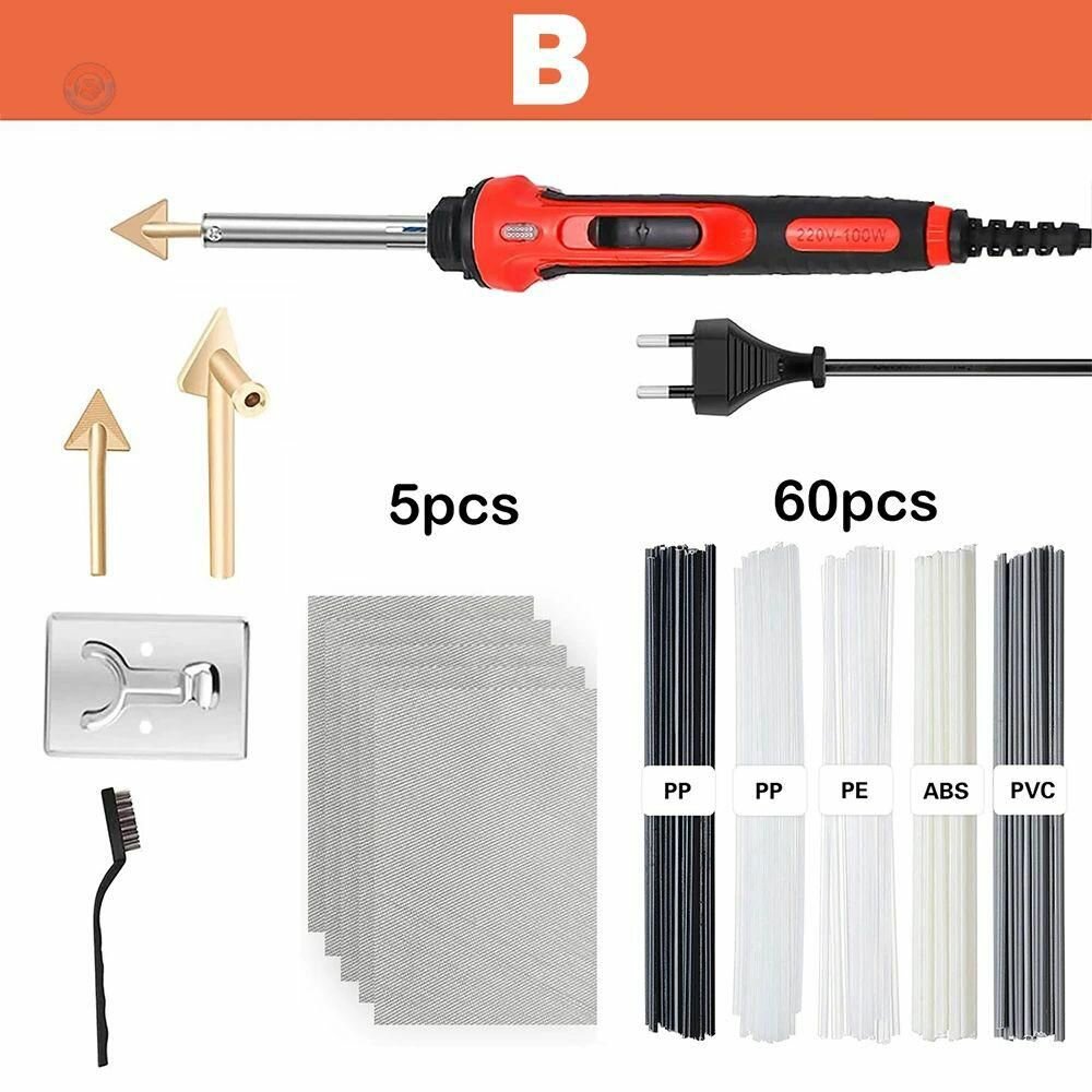 Паяльник для сварки пластика и ремонта бампера, универсальный набор для восстановления кожи и ремней, инструмент с антикоррозийным покрытием, 220 В, 50/100 Вт