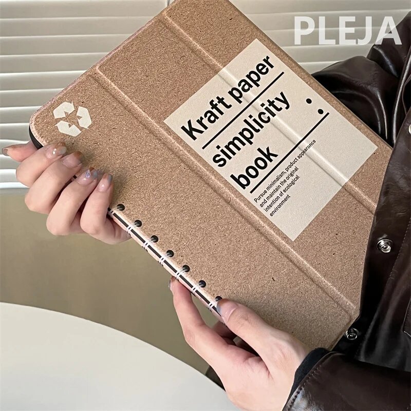 Защитный чехол из крафт-бумаги в стиле ретро для iPad 10,9/9,7/10,5/11 дюймов Pro 12,9 дюйма 2022 mini 6 Air 5/4 Cover с держателем для карандашей, CR030, iPad Air4 or 5