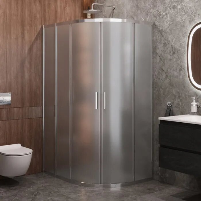 Душевой уголок Cezares Molveno RH 2 110+90 P Cr 110х90 см, профиль хром, стекло рифленое