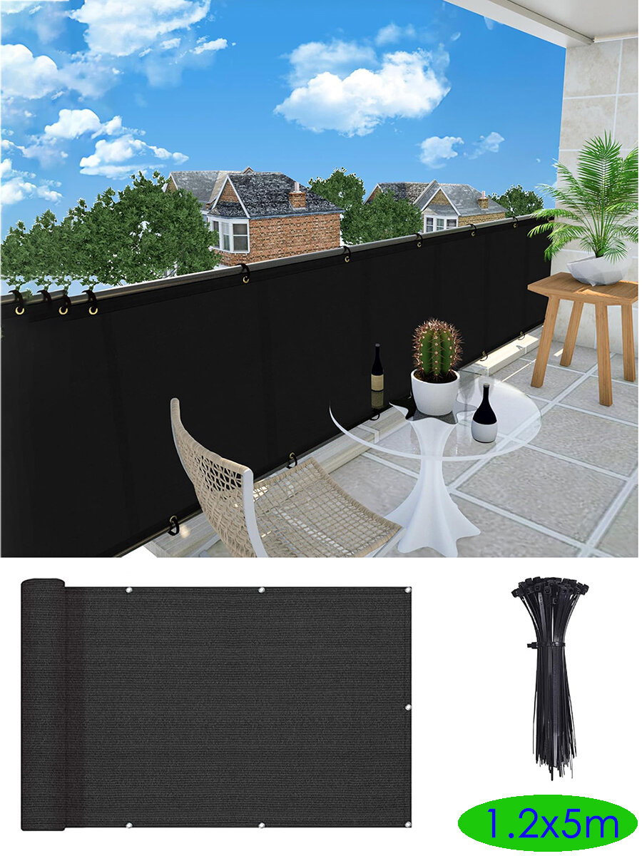 Навес балкон порог черный 1.2x5m