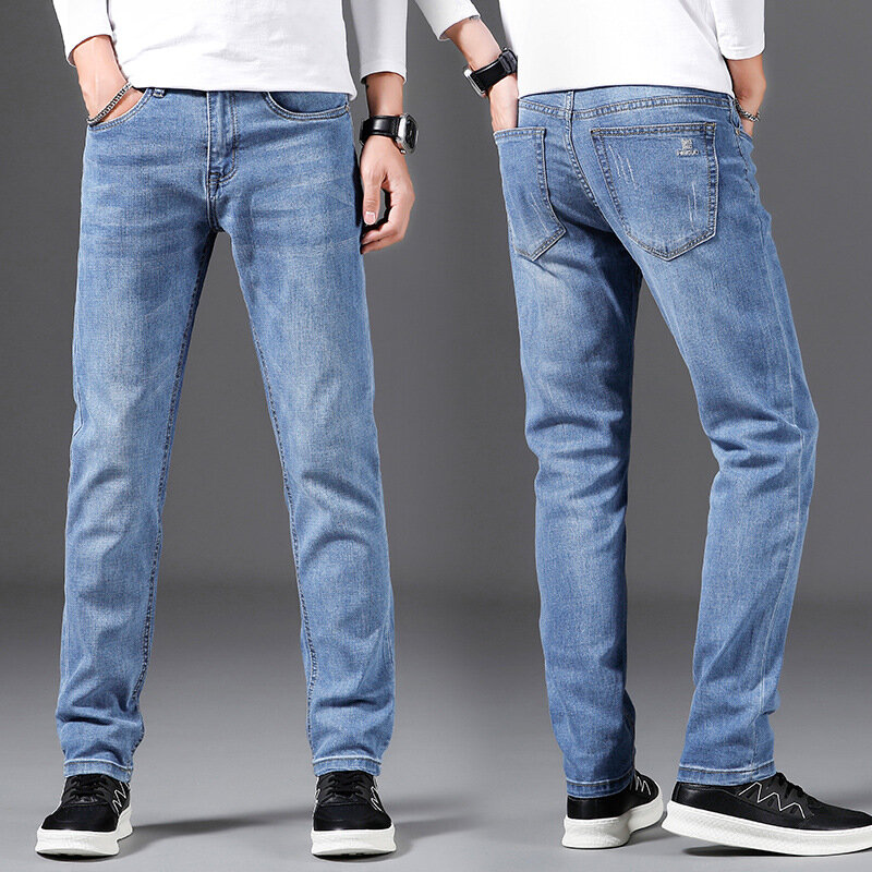 Мужские джинсы Чистый цвет / прямые B1, LI Mall талии_29