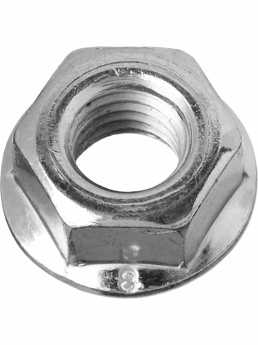 DIN 6923, кл. пр. 6, M10, цинк, 4 шт, гайка с фланцем