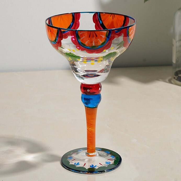 Расписанные вручную именные бокалы для вина «Маргарита», бокалы из цветного хрусталя, 1 шт