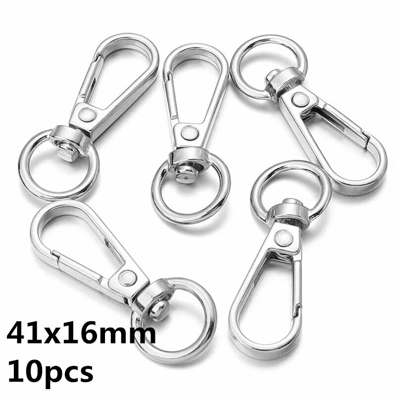 Крючки с застежкой-лобстером металлические 5 шт. Серебряный, silver 41mm