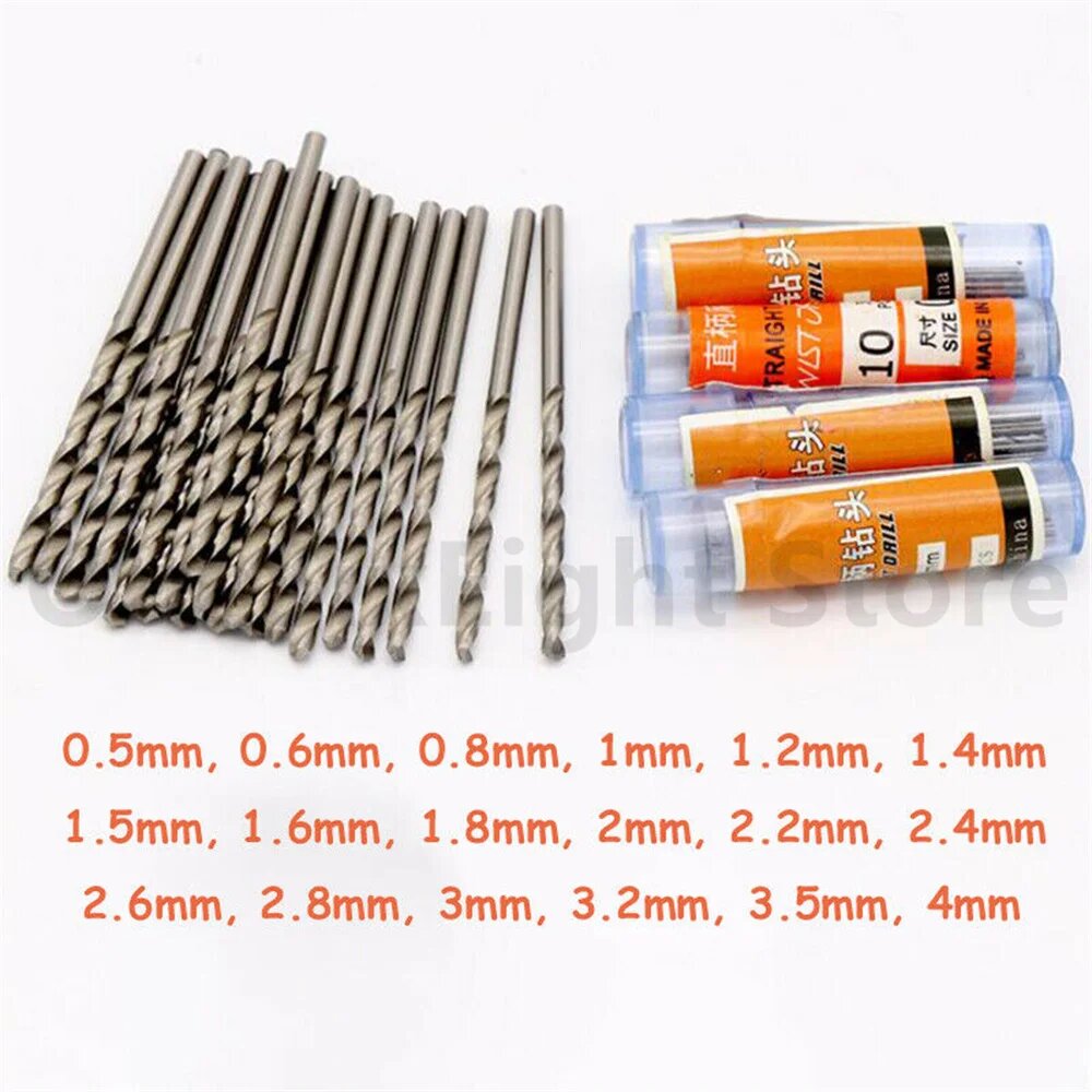 Спиральное сверло, металлическое сверло Ø 0,5-4 мм, сверло из быстрорежущей стали для металла, пластика, дерева