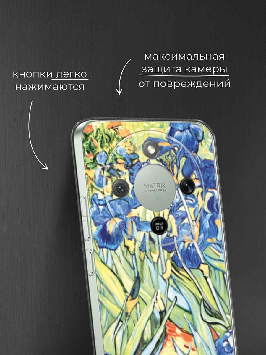 Силиконовый чехол на Honor X9d / Хонор X9d с принтом Ирисы Ван Гог — фото 1
