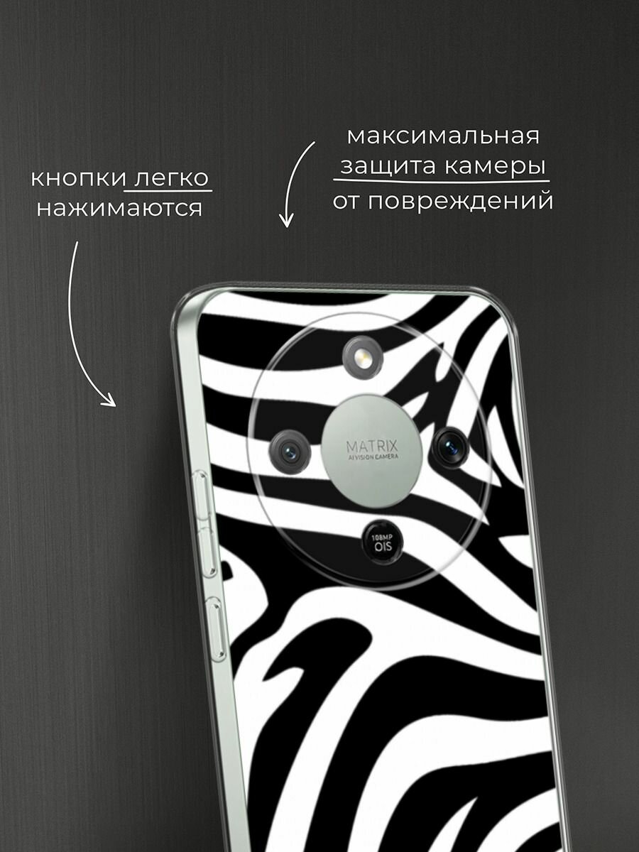 Силиконовый чехол на Honor X9d / Хонор X9d с принтом Полоски зебры — фото 1