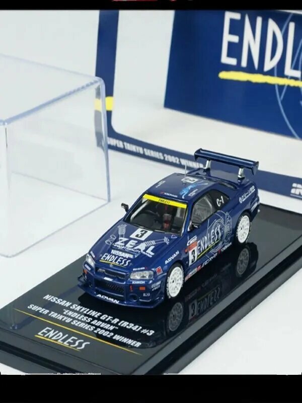 Машинка INNO 1:64 GTR R34 3# Racing ENDLESS ADVAN Модель легкосплавного автомобиля