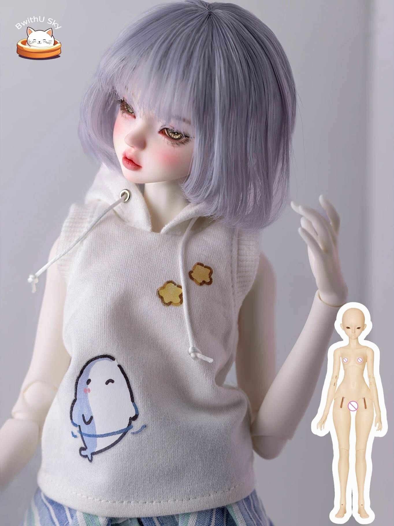 Кукла BwithU "Lena", 1/4, обнаженная кукла с нормальной кожей, без макияжа, без аксессуаров
