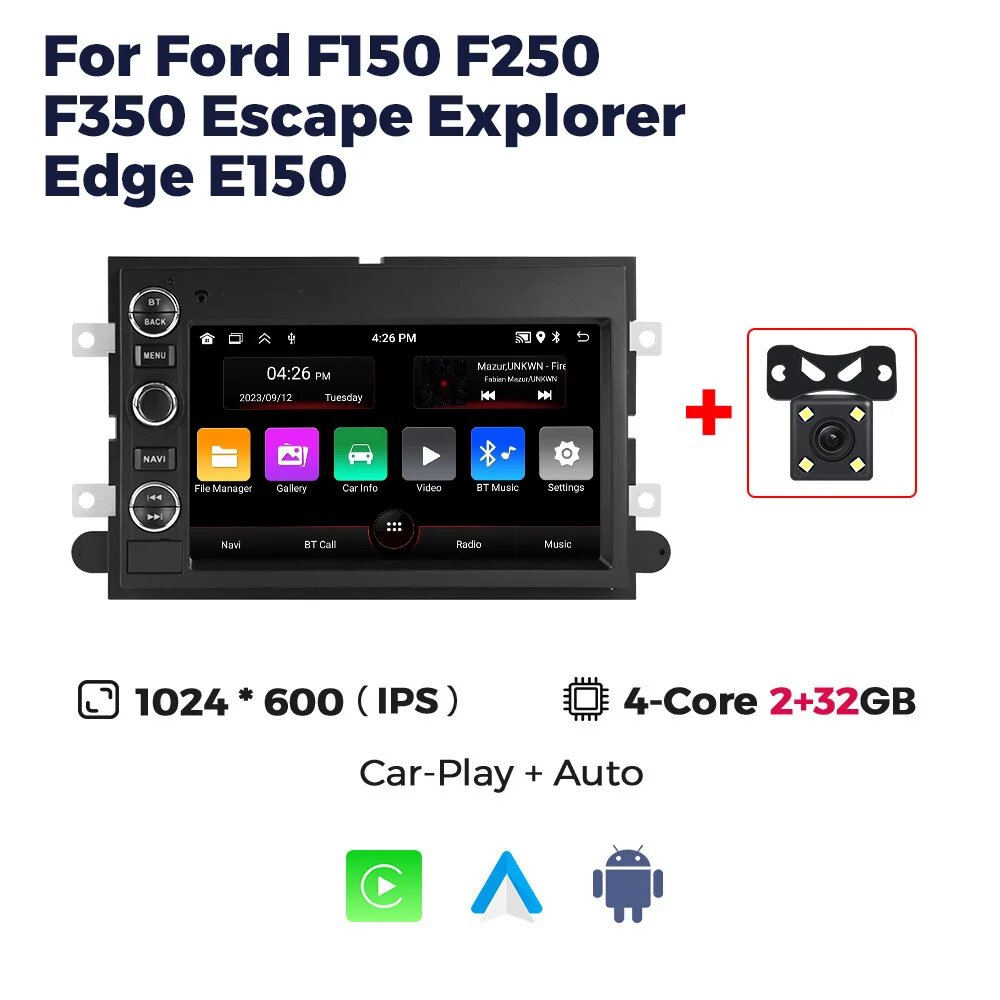 Беспроводное автомобильное радио Carplay Android Auto для Ford 500/F150/Explorer/Edge/Expedition/Mustang/Lincoln/Freestyle Мультимедиа GPS WIFI автомагнитоламагнитола для авто магнитола 2 din видеокарта андроид MN-FD02-H2-A