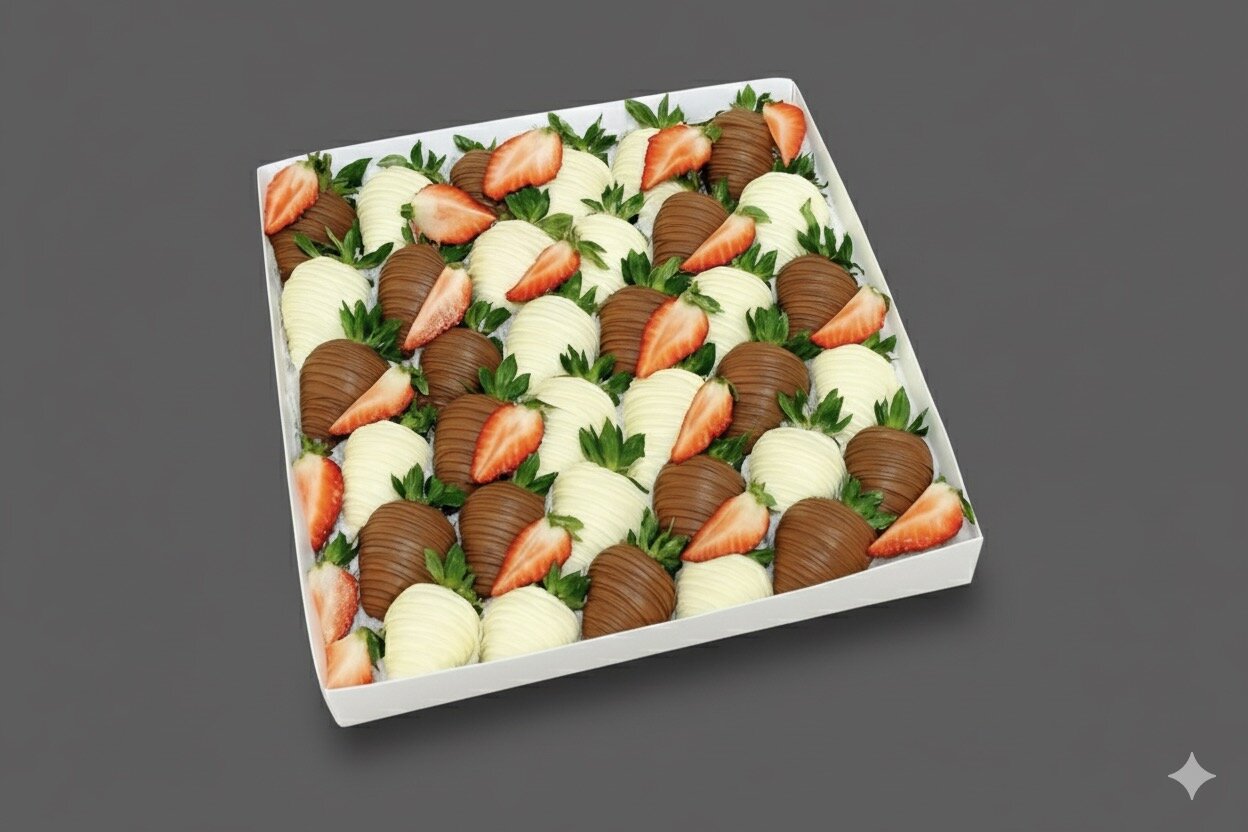 Набор клубника в бельгийском шоколаде 25-30 шт, в подарочной коробке