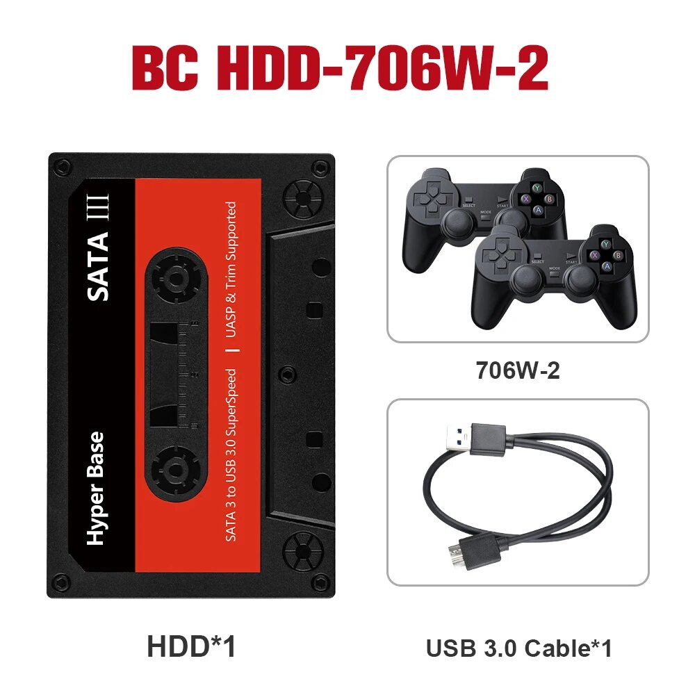Batocera ретро консоль 500 ГБ/2 ТБ с 52000 играми 500GB-48000 Games, BC HDD-706W-2