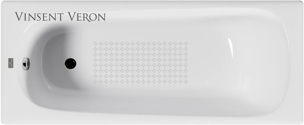 Ванна чугунная Vinsent Veron Concept VCO1607042-AS 160x70 см, с антискользящим покрытием, белый