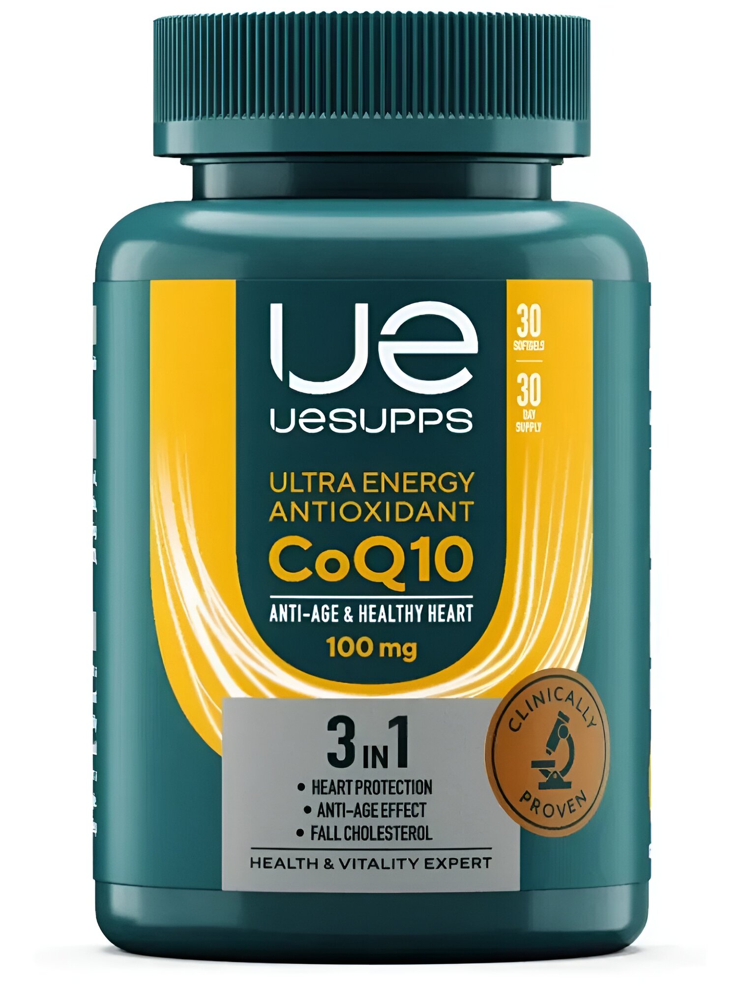 Коэнзим Q10 ULTRA ENERGY TRADING "UESUPPS", антиоксидант, капсулы, №30