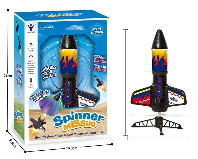 Электрическая игрушечная ракетная установка, новая космическая ракета с парашютом, детская игрушка для улицы, детский игрушечный набор для сборки модели ракеты.
