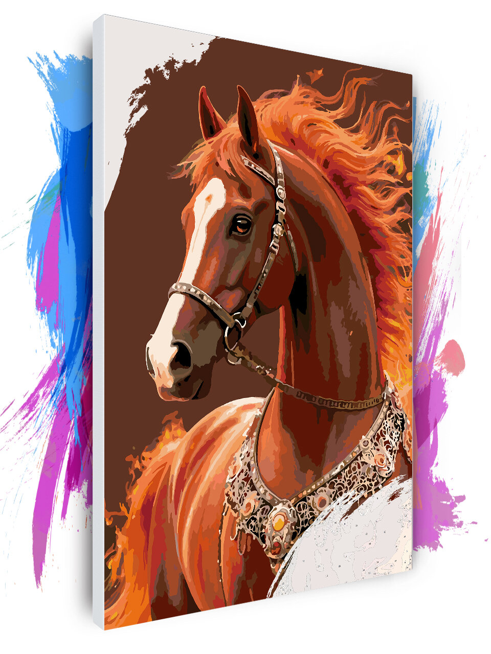 Картина по номерам на холсте Огненная лошадь, 40 х 60 см