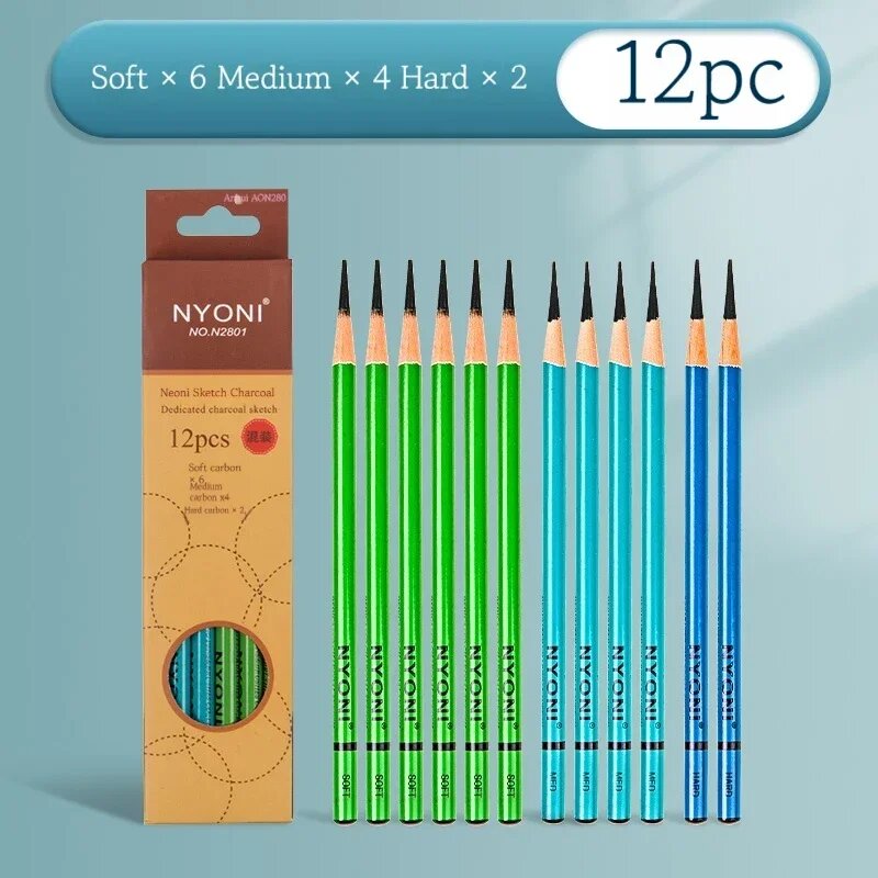 Набор угольных карандашей NYONI 12pcs B Mix