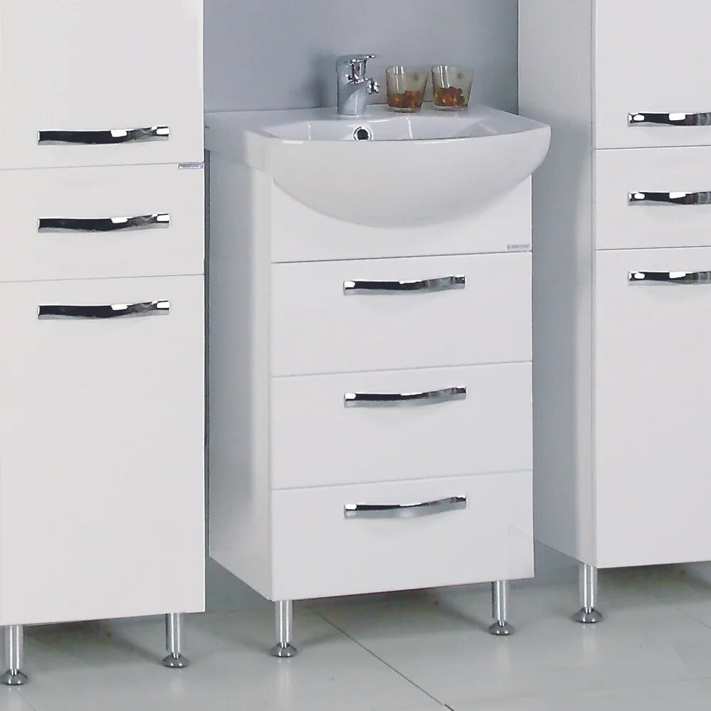 Тумба с раковиной AQUATON Ария Н 50 белая