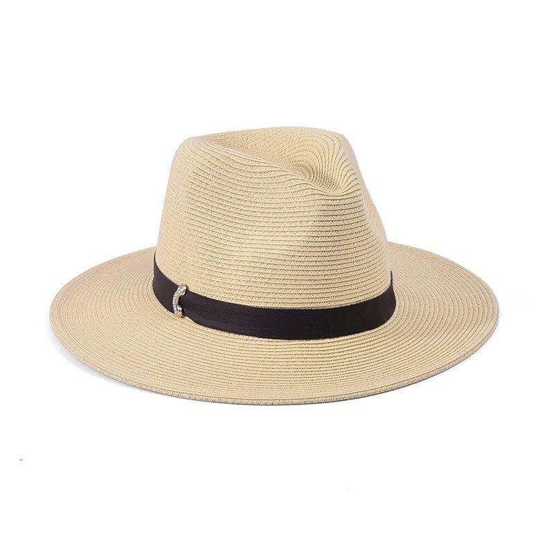 Летняя соломенная шляпа для пляжного отдыха, Панама, ковбойская шляпа для мужчин и женщин, солнцезащитная шляпа с большими полями, джазовая ретро-шляпа