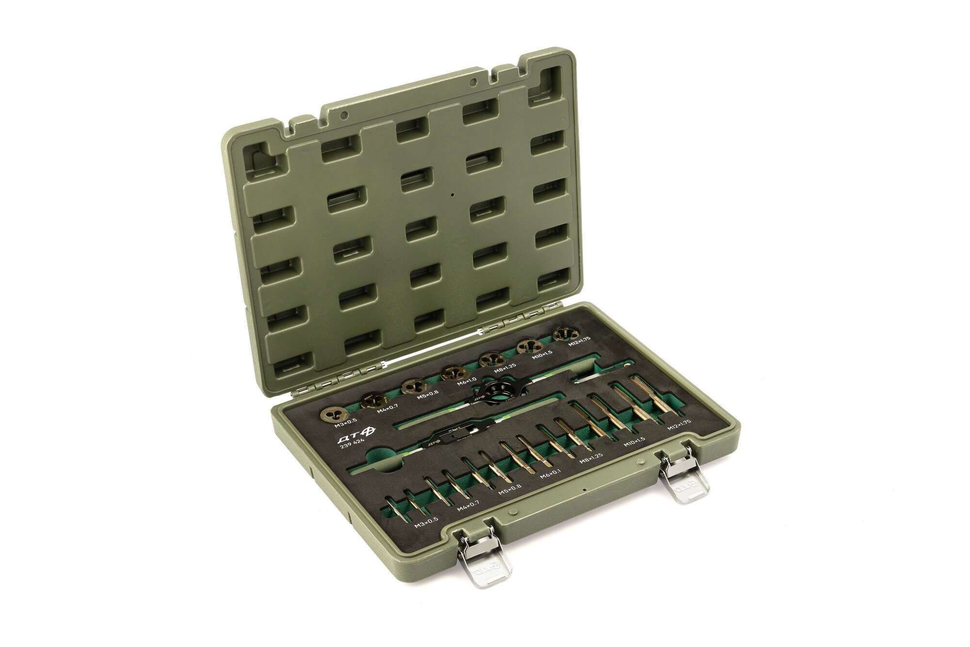 Набор метчиков и плашек, 24 предмета, МЗ–М12, Дело Техники, 239424