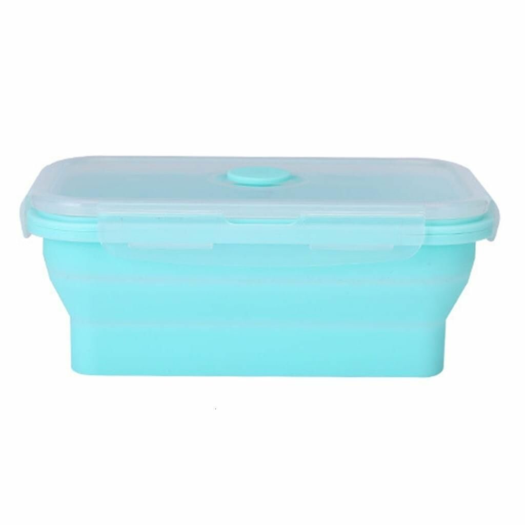Складной силиконовый контейнер для еды, Синий - 800ml