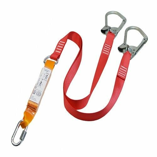 Строп прогресс сефети аАд+Кс исполнение 3, двойной из ленты с амортизатором, 2 больших монтажный, соединительный карабины