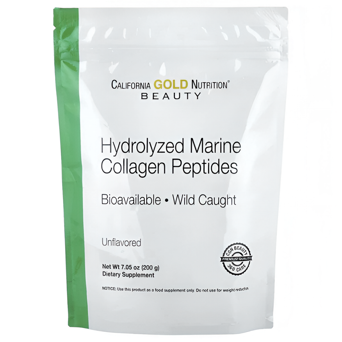 Коллаген California Gold Nutrition, гидролизованные пептиды морского коллагена, без добавок, 200 г (7,05 унции)