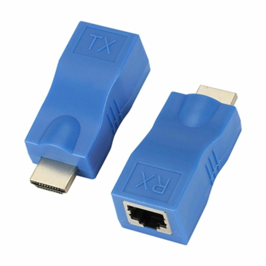 HDMI-удлинитель по кабелю RJ45 до 30 м, Синий