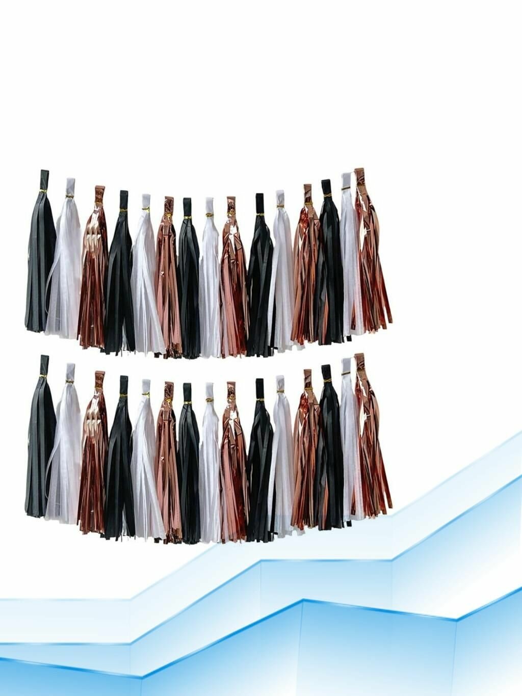 Цветные бумажные гирлянды, - Черно-белая роза