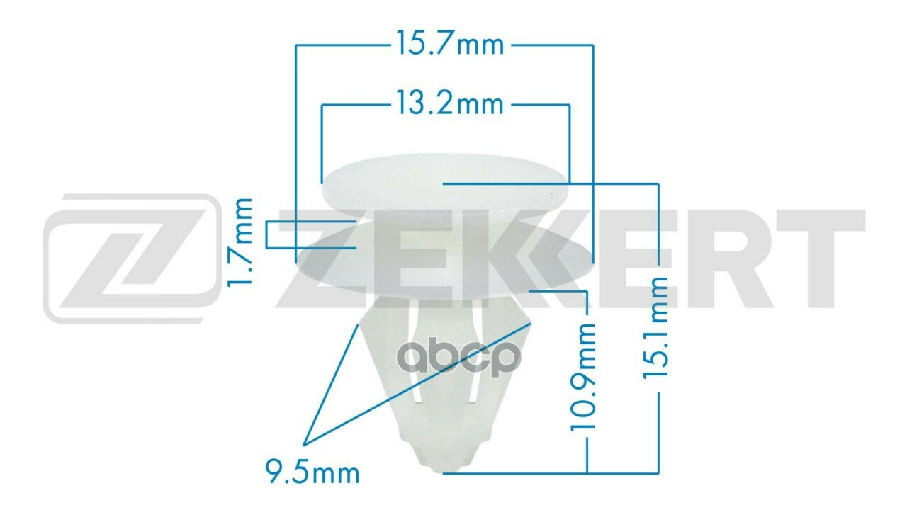 Клипса крепёжная VAG (миним. кол-во заказа 10 шт) Zekkert арт. be-1541