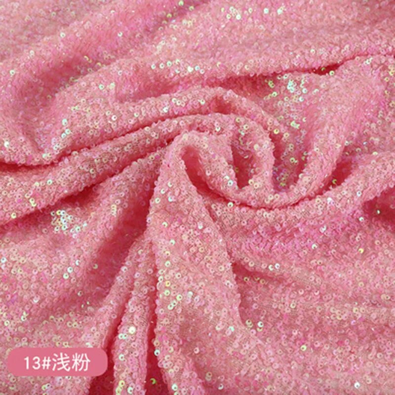 Розовая блестящая ткань с пайетками, 100*130 см, Цвет: 13
