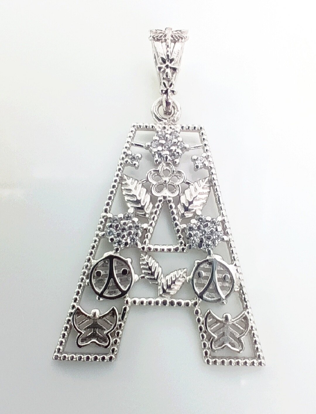 Подвеска Эстерелла, серебро, 925 проба, родирование, фианит