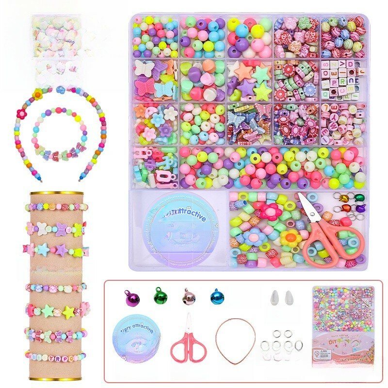 Детский набор для изготовления бус из пластиковых элементов для развития мозга и семейного творчества