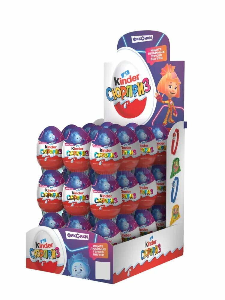 Шоколадное яйцо Kinder Surprise Киндер Сюрприз ApplayDu (Фиксики), 36 шт. по 20 г.