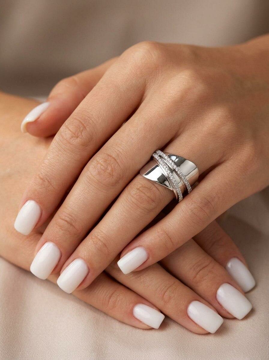 Перстень, серебро, 925 проба, родирование, циркон