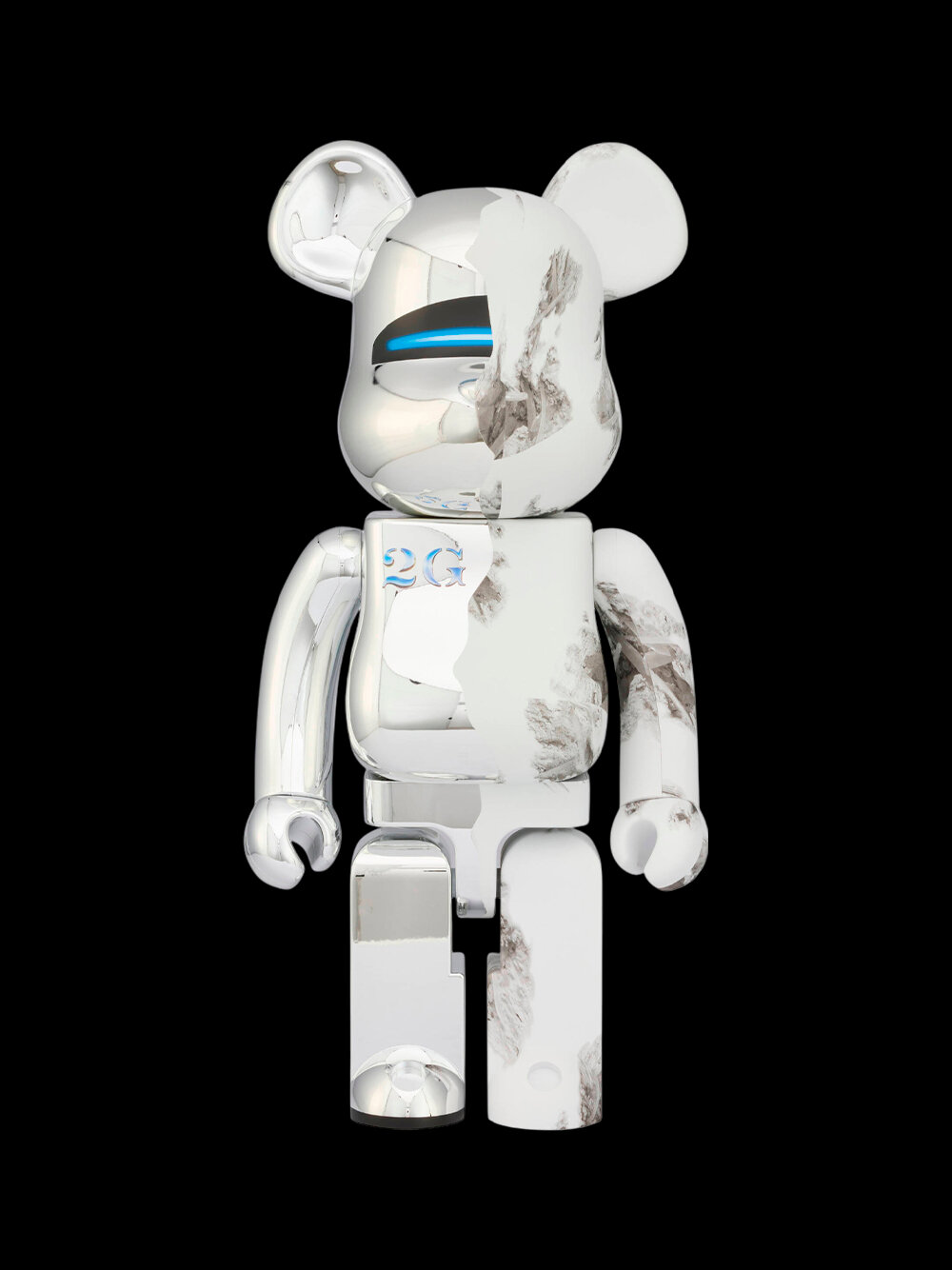 Коллекционная оригинальная фигура Bearbrick Daniel Arsham x Hajime Sorayama 1000% / 70 см высота / ABS пластик