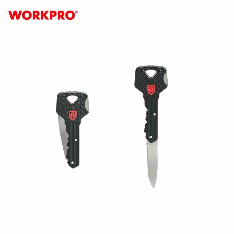 Нож складной - "ключ-брелок" красный WORKPRO