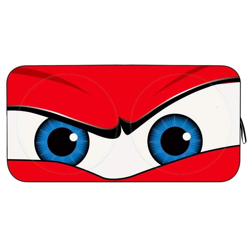 Солнцезащитный козырек для лобового стекла автомобиля Funny Blue & Red Eyes (1 шт.) - Складной солнцезащитный козырек с защитой от ультрафиолета, подходит для большинства автомобилей, блокирует тепловые блики