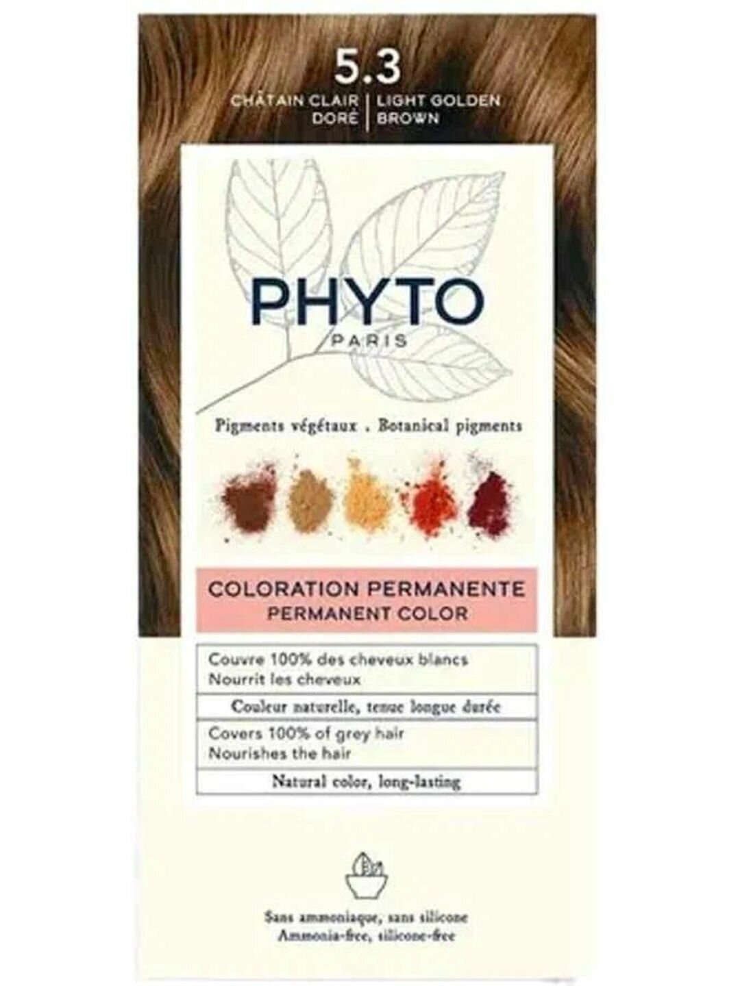 Фито Крем-краска для волос тон 5.3 (светлый золотистый шатен), 50/50/12 | PHYTO Hair Dye Cream