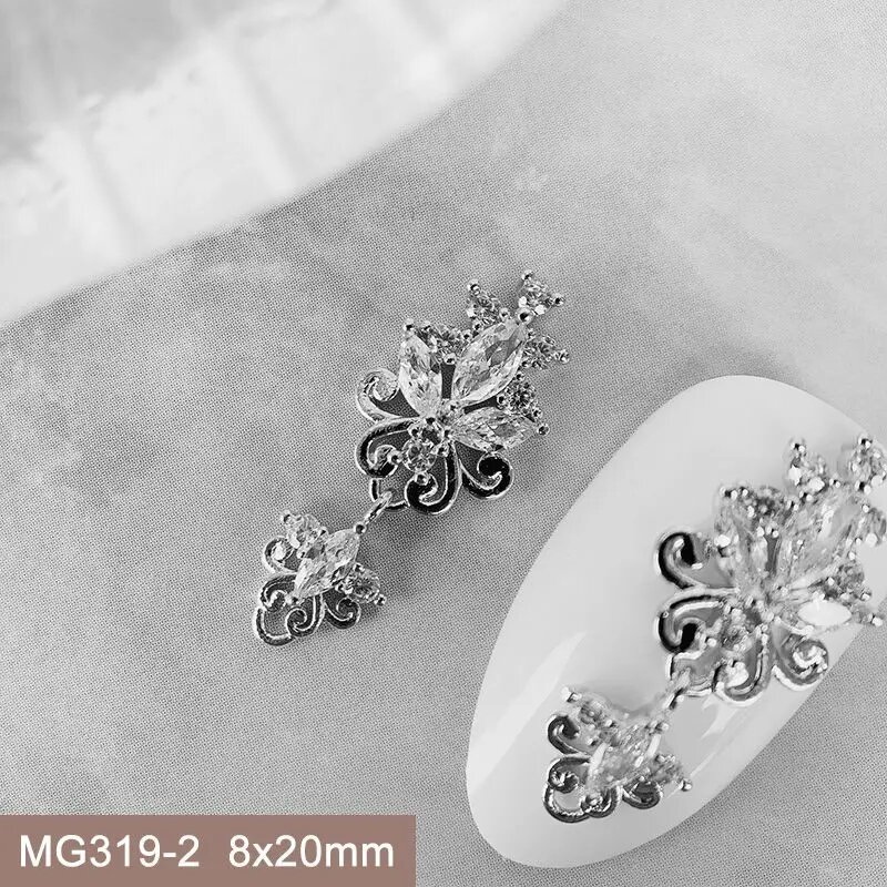 3D Украшения для ногтей набор из 10 шт, золото/серебро MG319-2