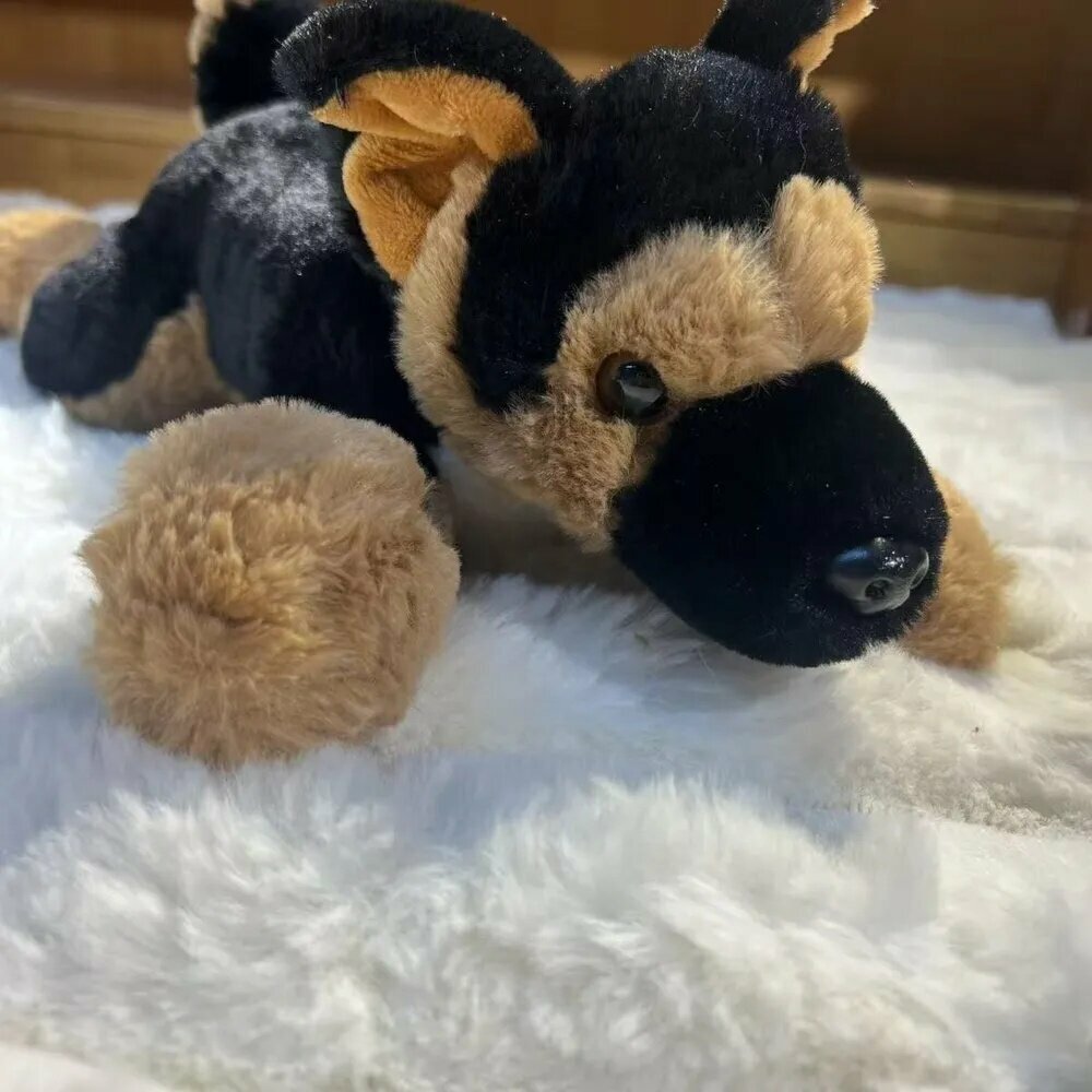 Мягкая игрушка Немецкая овчарка, длина 40 см, реалистичный дизайн