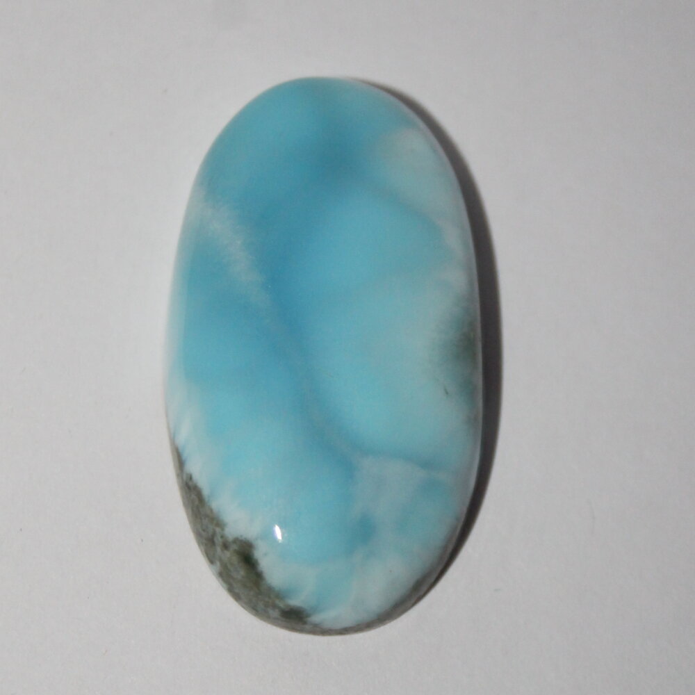 Кабошон Ларимар, ювелирная вставка, 35х20х5 мм, Доминикана "True Stones"