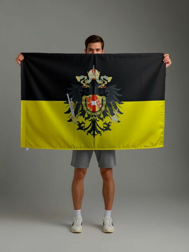 Флаг Австрийской империи, 90х135 см на шёлке для ручного древка