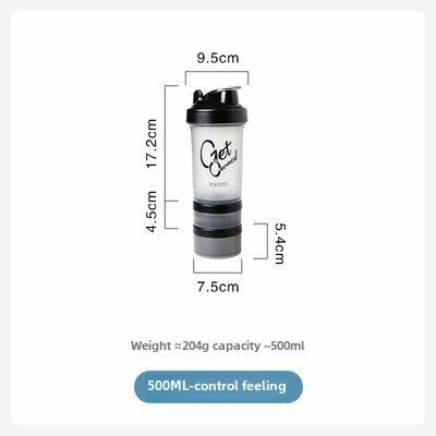Кружка для коктейлей для фитнеса Creative Fitness Shake Cup большой емкости, герметичная, портативная, ударопрочная, спортивная чайник, пластиковая кружка для смешивания (G-sense of control, 500ML)