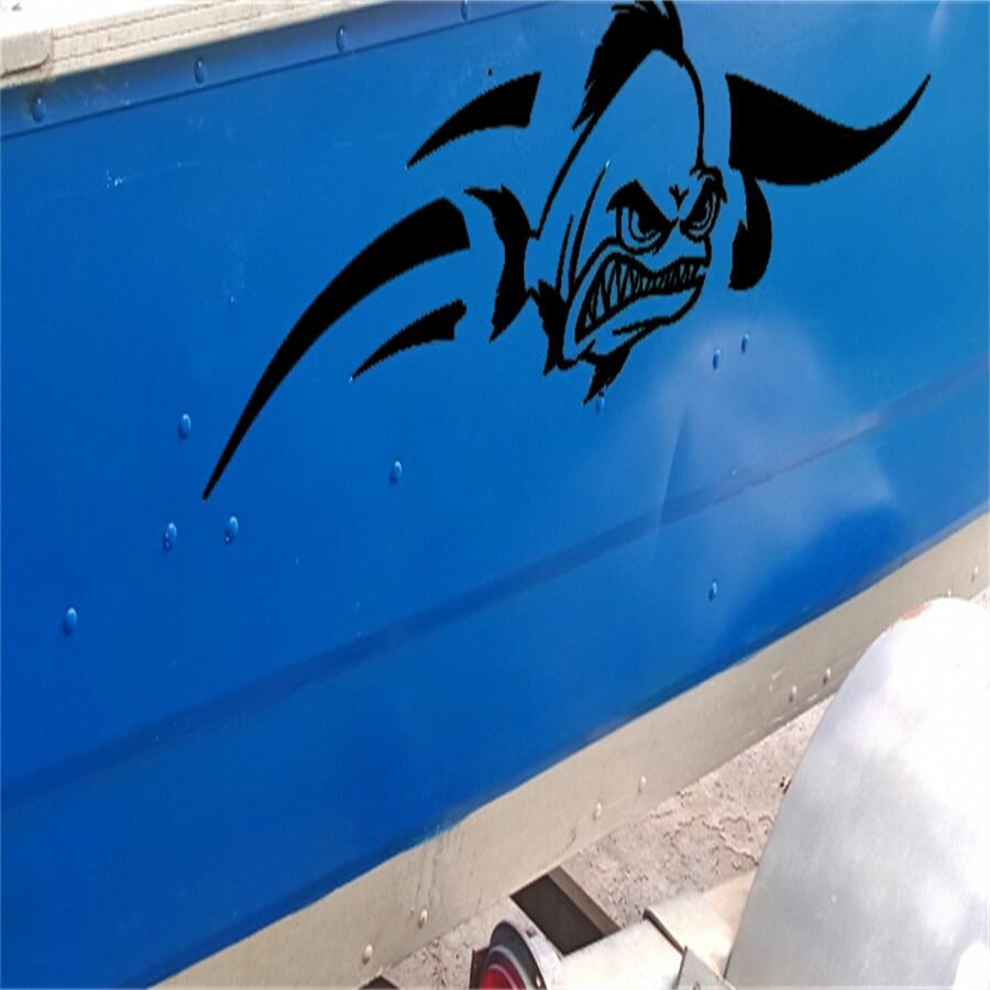 Наклейка Рыбы На Лодку 28x123см Водонепроницаемая