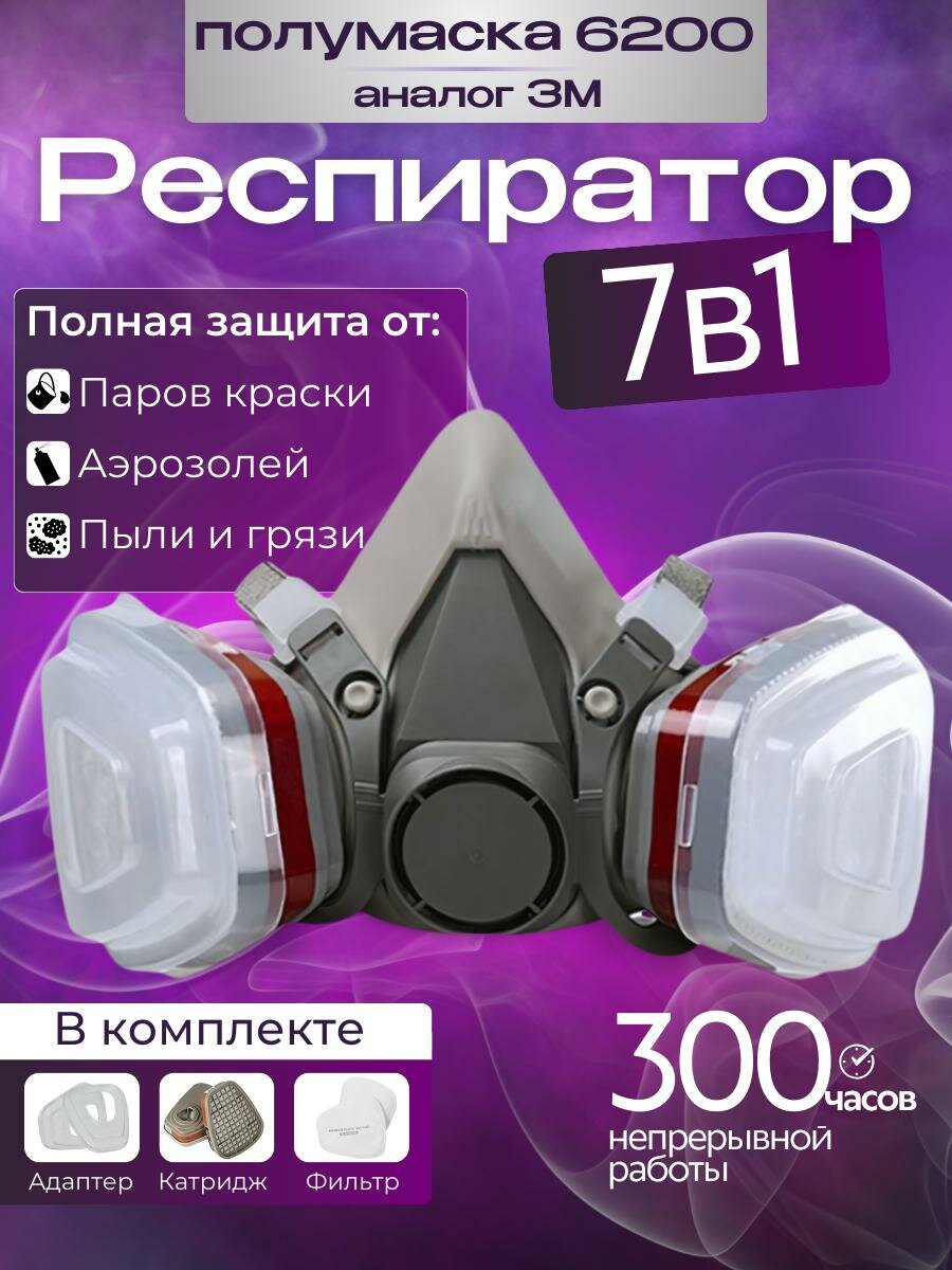 Респиратор профессиональный от химии и пыли, респиратор 3М класса FFP3
