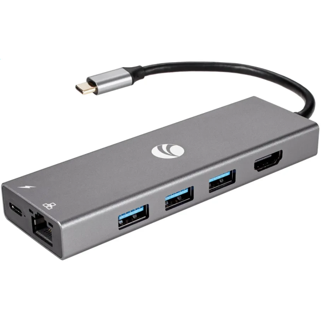 VCOM Кабель-адаптер USB-C -> 3xUSB3.0+PD+RJ45+HDMI