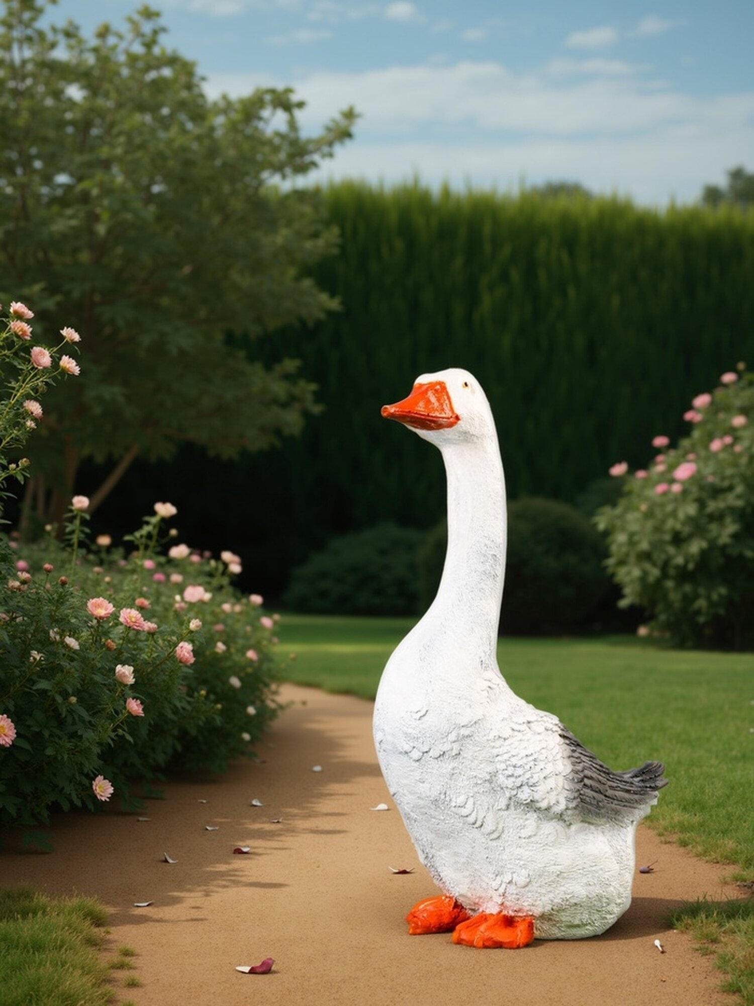Садовая фигура Хорошие сувениры "Гусь белый", полистоун, высота 47 см